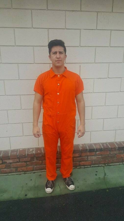 Prison Jail Inmate Penitentiary Orange Jumpsuit Costume Sizes 3XL to ...