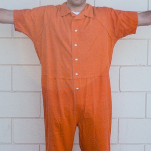 Prison Jail Inmate Penitentiary Orange Jumpsuit Costume Sizes 3XL to ...
