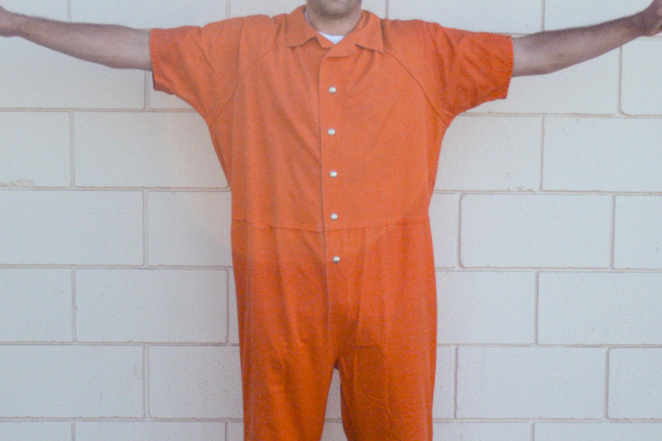 Prison Jail Inmate Penitentiary Orange Jumpsuit Costume Sizes 3XL to ...