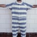 Jail Prison Inmate Jumpsuit Blue and White Stripe Halloween Costume ...