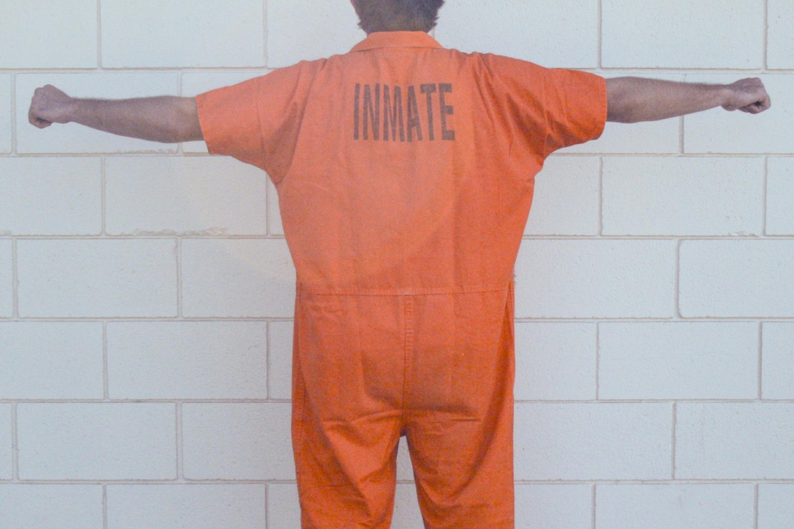 Prison Jail Inmate Penitentiary Orange Jumpsuit Costume Sizes 3XL to ...