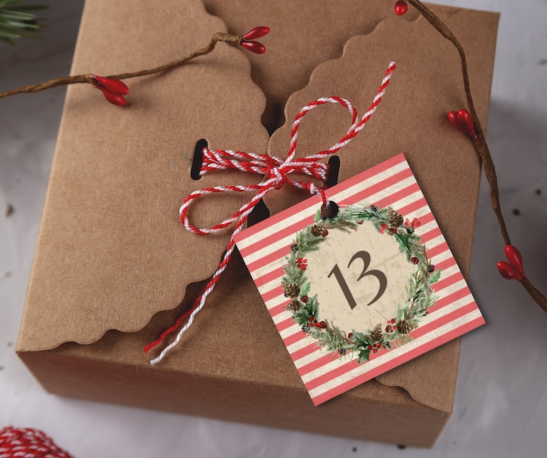 4 Styles Advent Calendar, Christmas Numbers, December Daily, Countdown ...