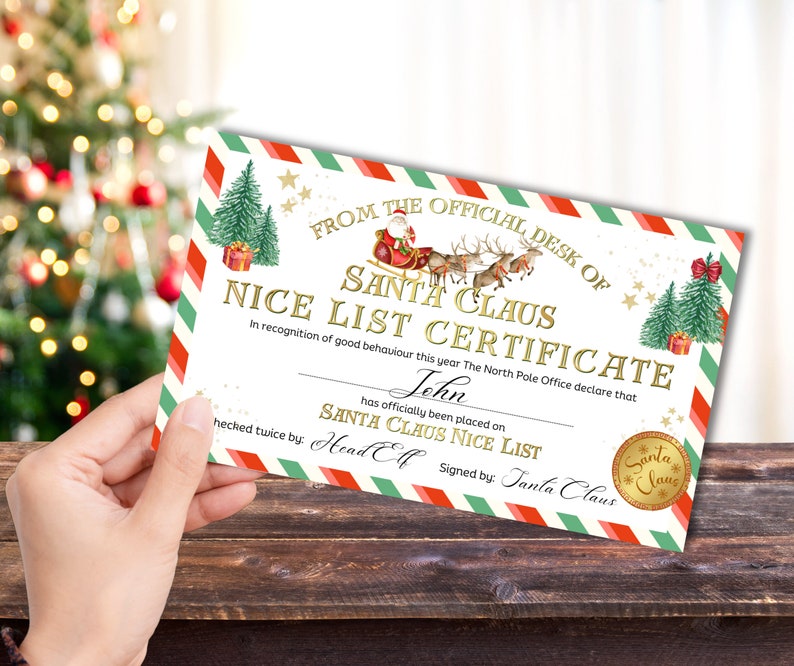 Instant Download Editable Nice List Certificate, Official Letter From ...