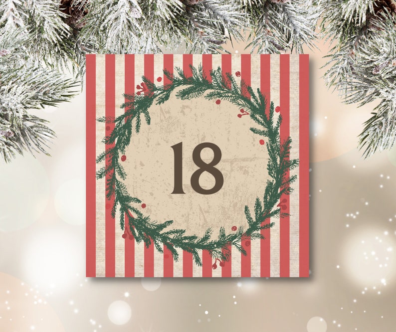 4 Styles Advent Calendar, Christmas Numbers, December Daily, Countdown ...