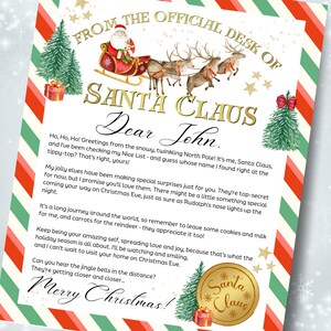 Instant Download Editable Santa Letter, Official Letter From Santa ...