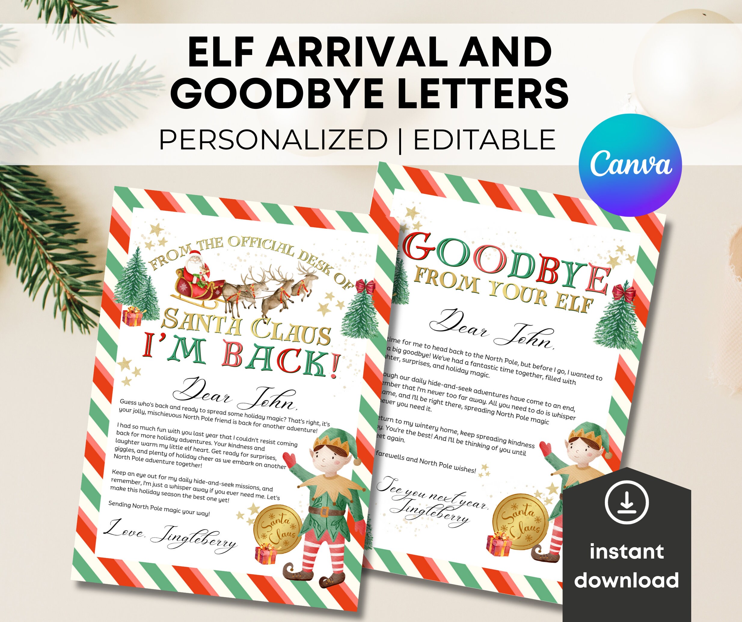 Editable Elf Arrival Letter, Downloadable Elf Letter, Elf Arrival and ...