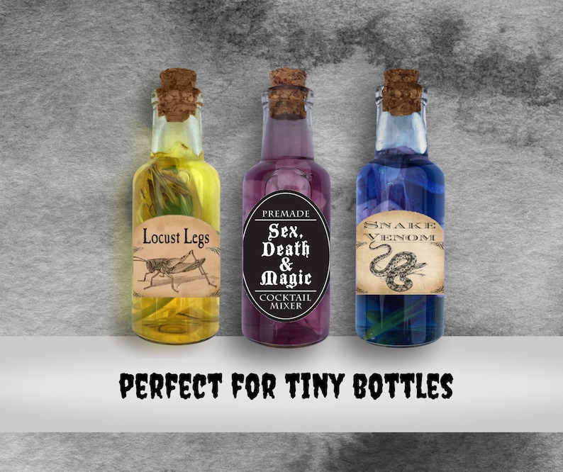 80 Mini Apothecary Potion Labels, Wizard Potion Labels Printables ...