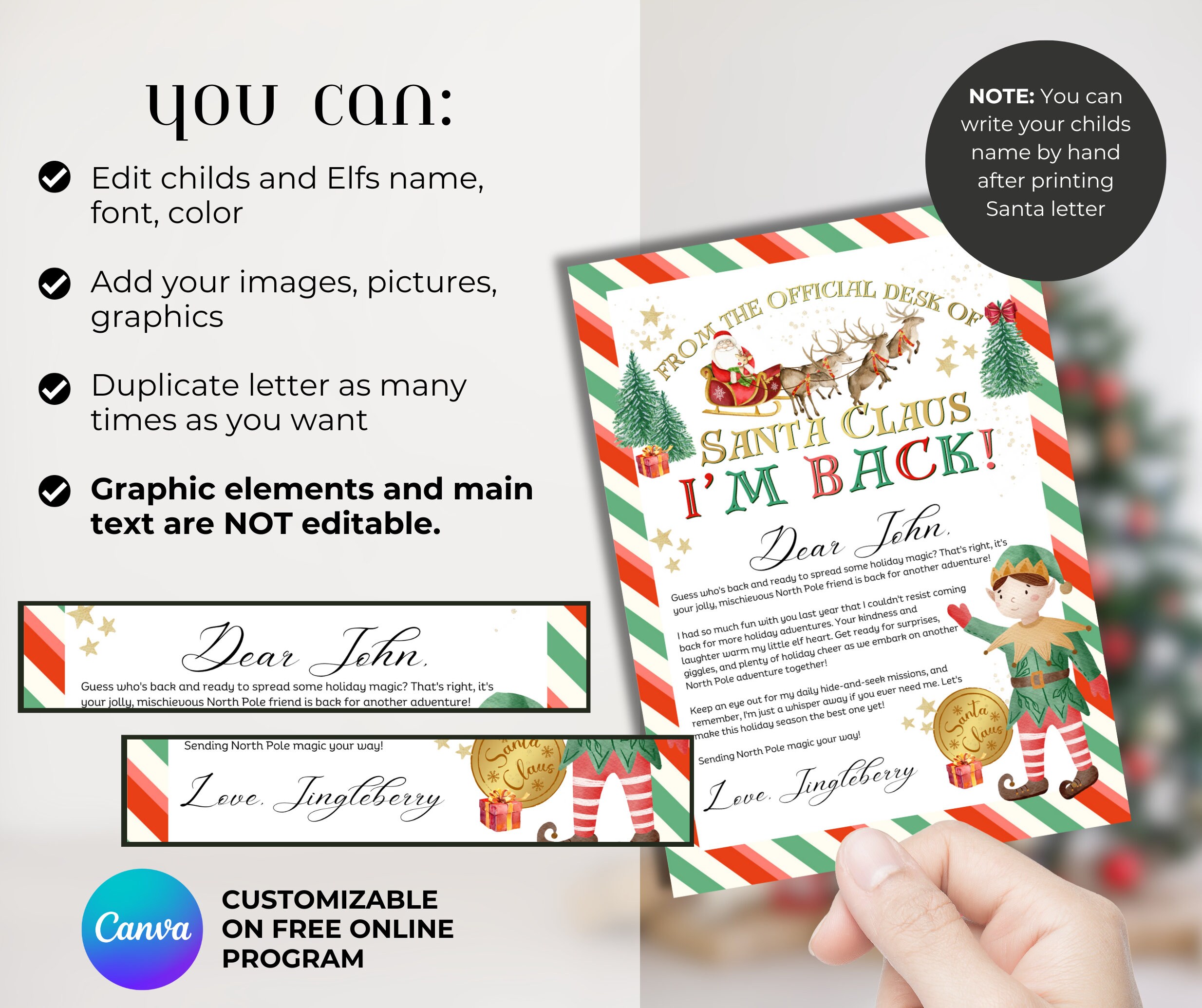 Editable Elf Arrival Letter, Downloadable Elf Letter, Elf Arrival and ...