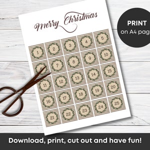 4 Styles Advent Calendar, Christmas Numbers, December Daily, Countdown ...
