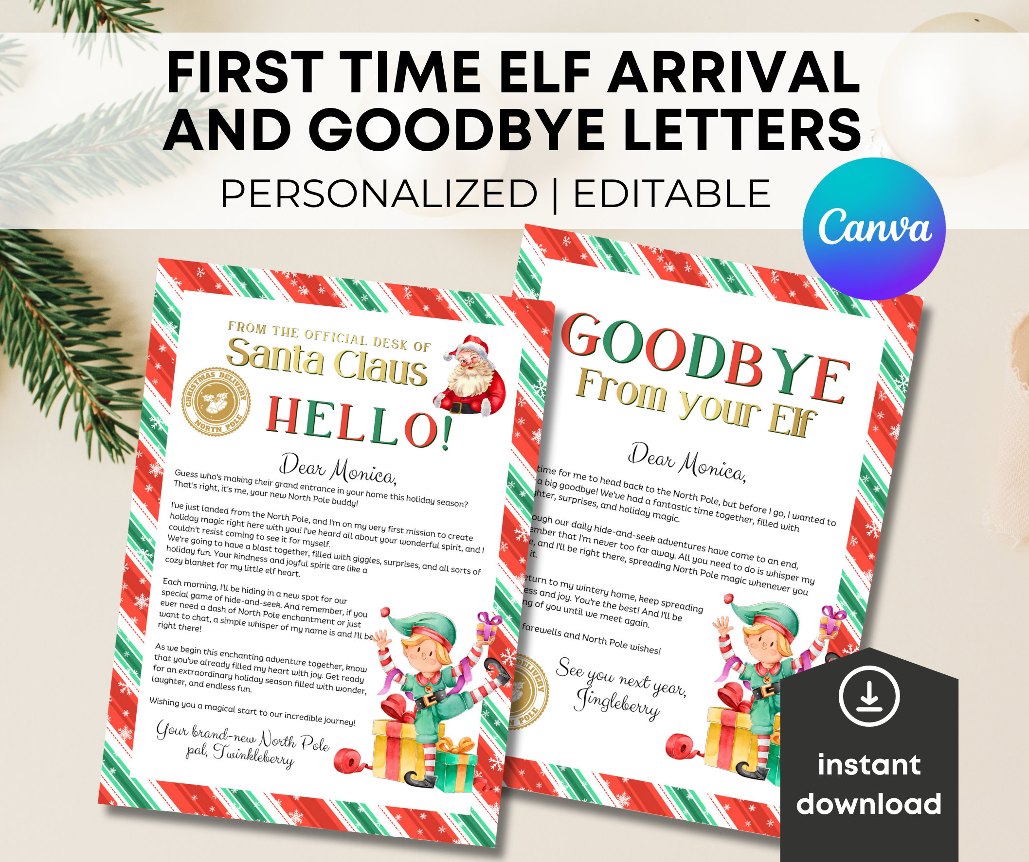 Editable First Time Elf Arrival Letter, Downloadable Elf Letter, Elf ...