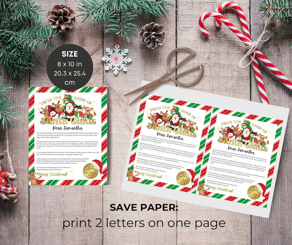 Instant Download Editable Santa Letter, Official Letter From Santa ...