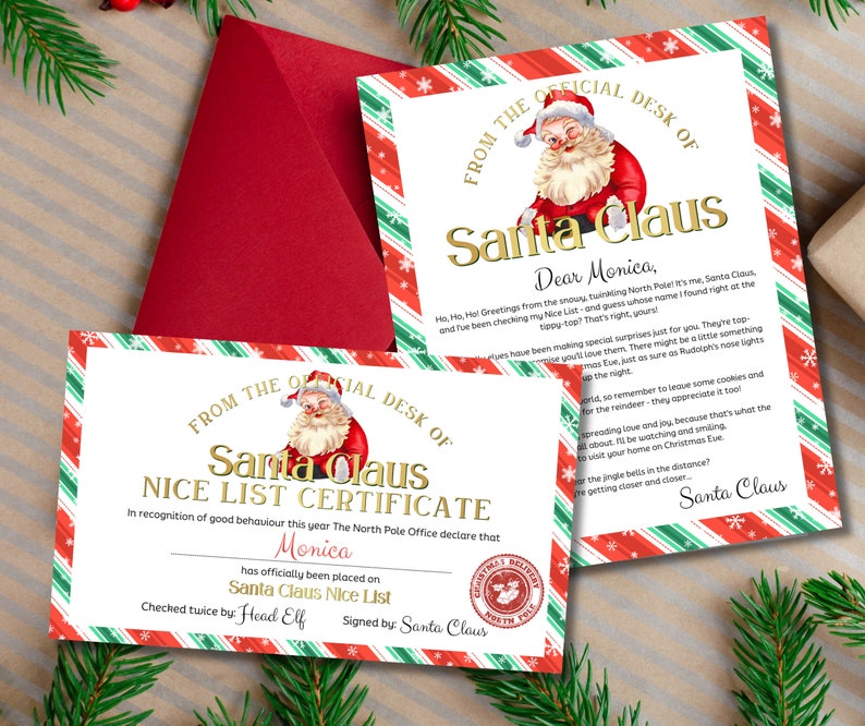 Instant Download Editable Nice List Certificate, Official Letter From ...