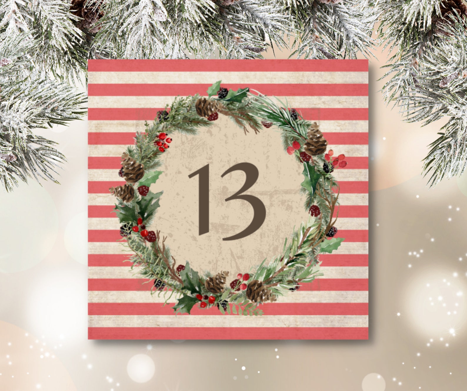 4 Styles Advent Calendar, Christmas Numbers, December Daily, Countdown ...