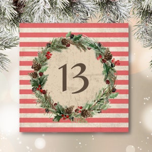 4 Styles Advent Calendar, Christmas Numbers, December Daily, Countdown ...