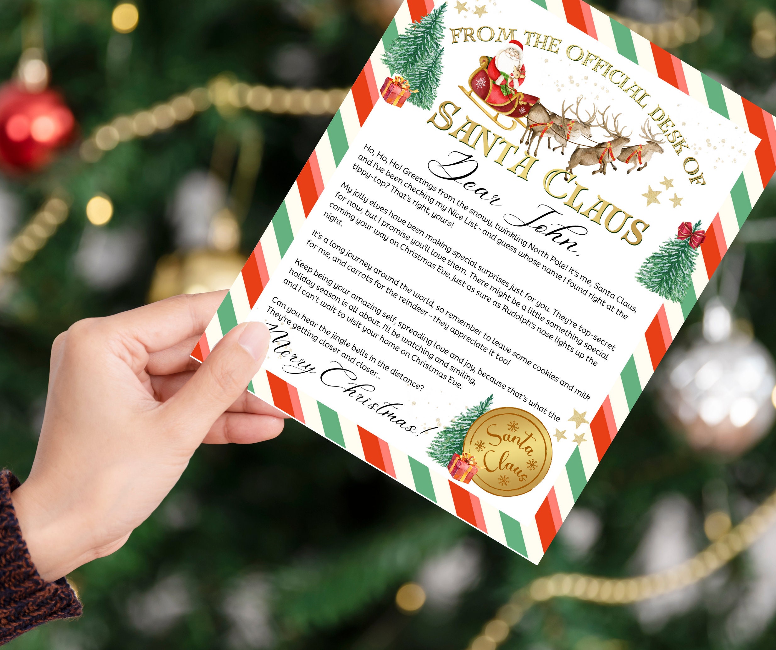 Instant Download Editable Santa Letter, Official Letter From Santa ...