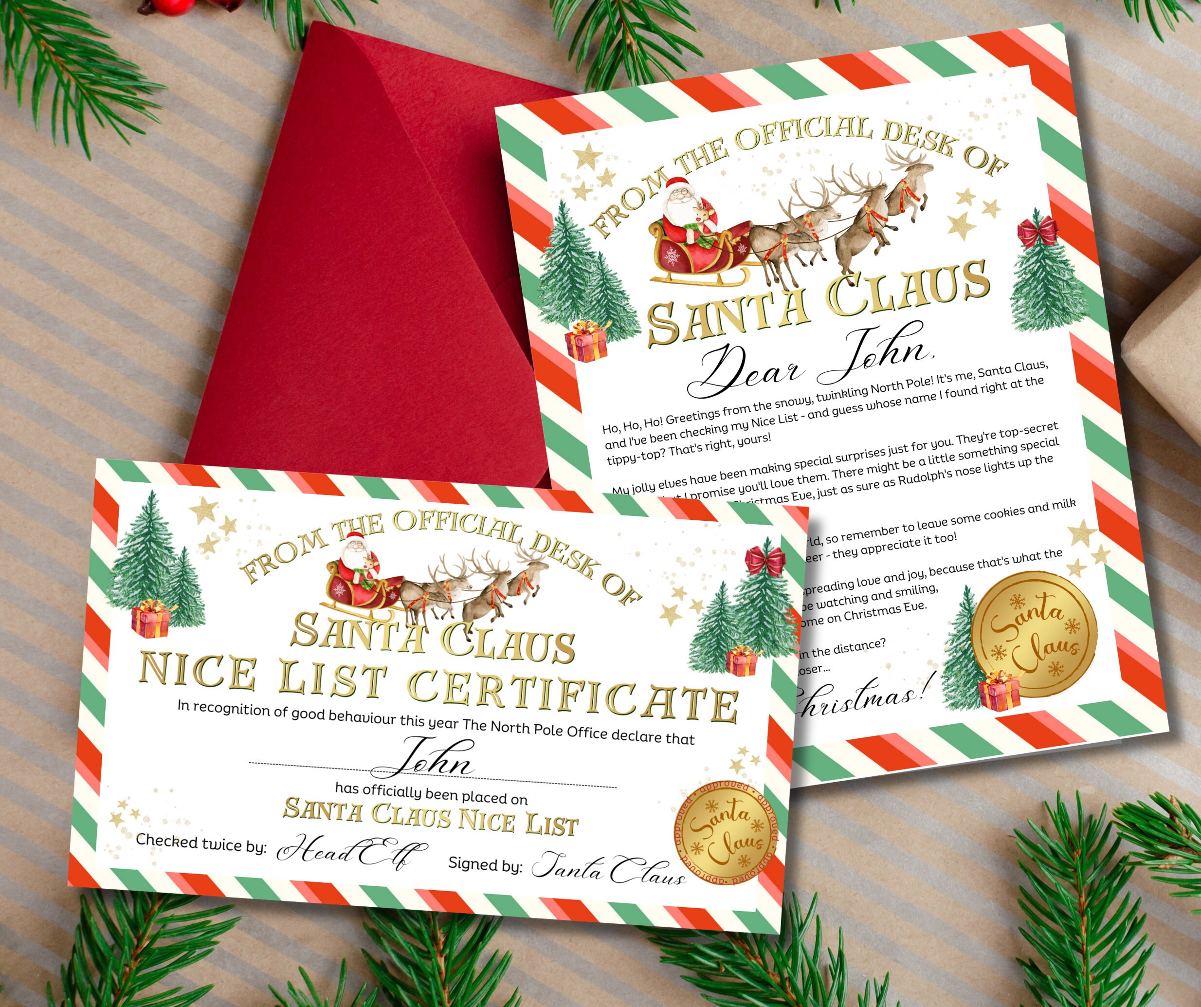 Instant Download Editable Nice List Certificate, Official Letter From ...