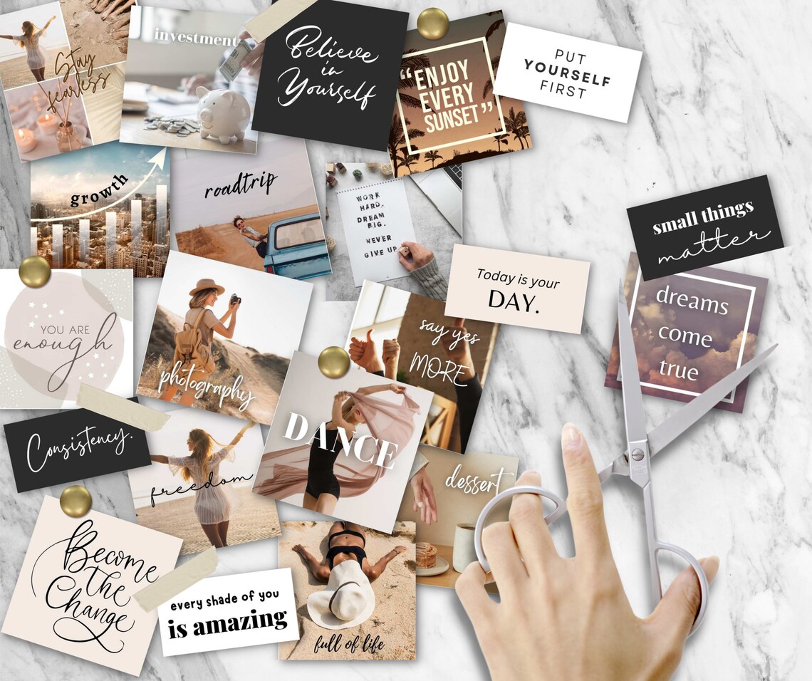 Vision Board Printable 2024, Vision Board Party Kit, Motivational ...