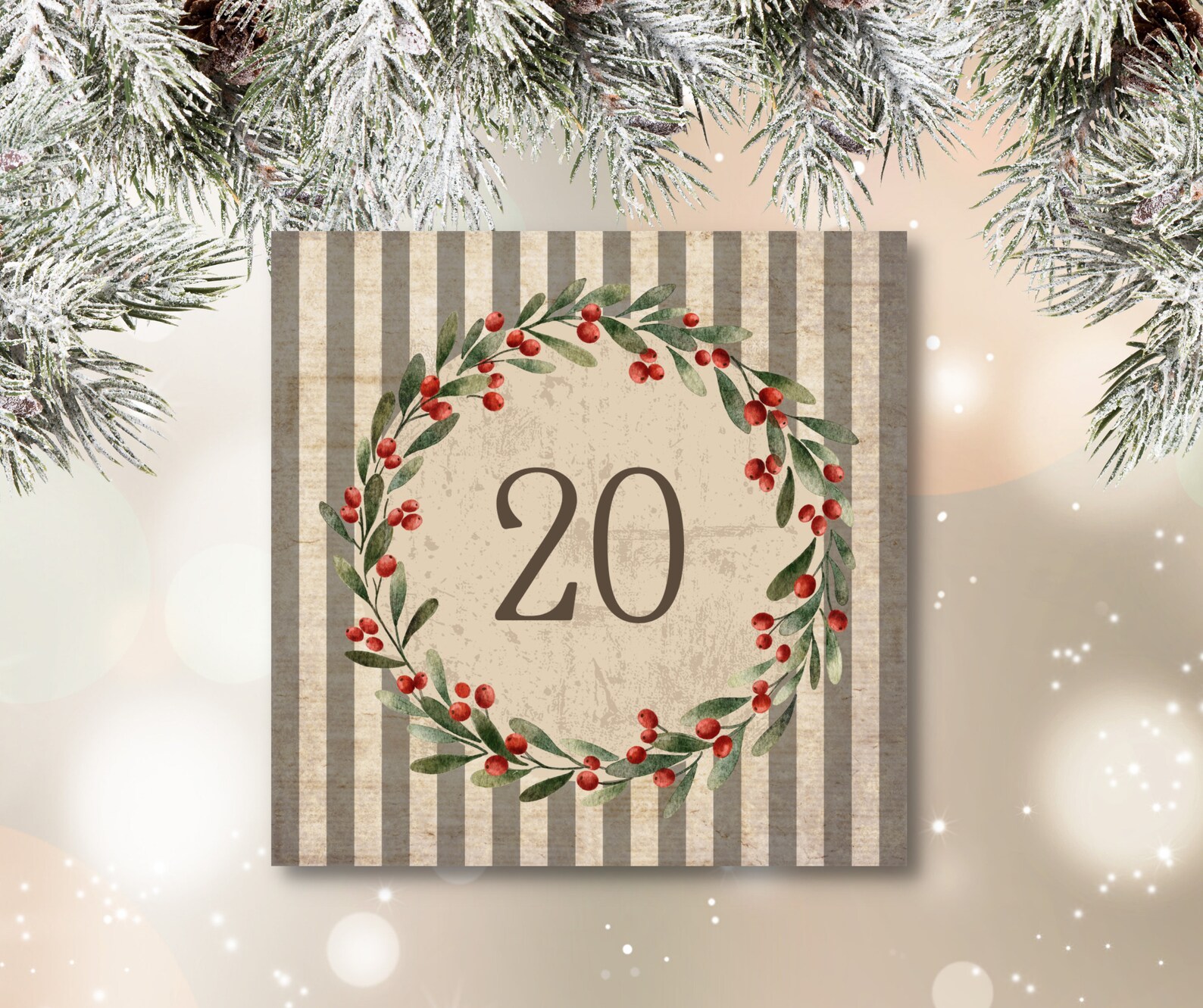 4 Styles Advent Calendar, Christmas Numbers, December Daily, Countdown ...