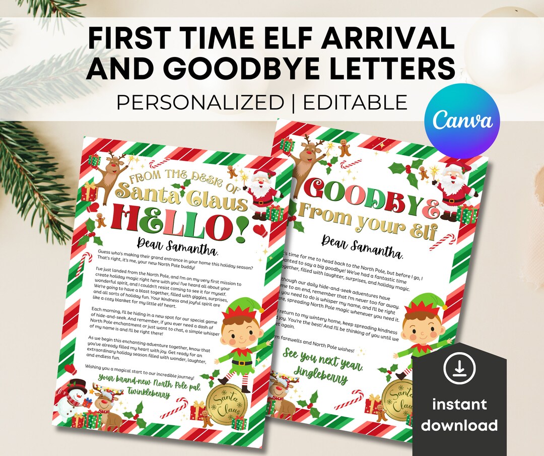Editable First Time Elf Arrival Letter, Downloadable Elf Letter, Elf ...