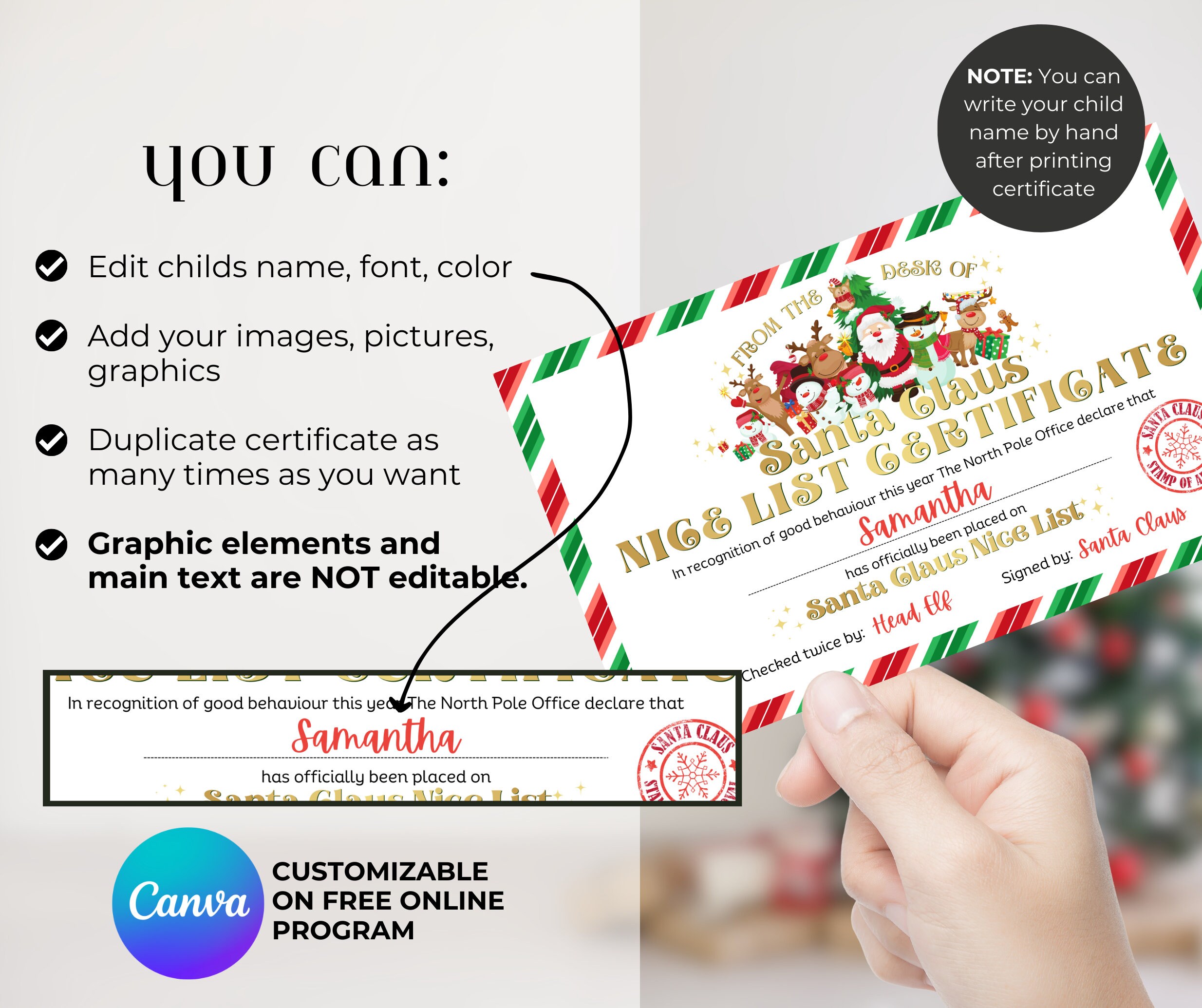 Instant Download Editable Nice List Certificate, Official Letter From ...