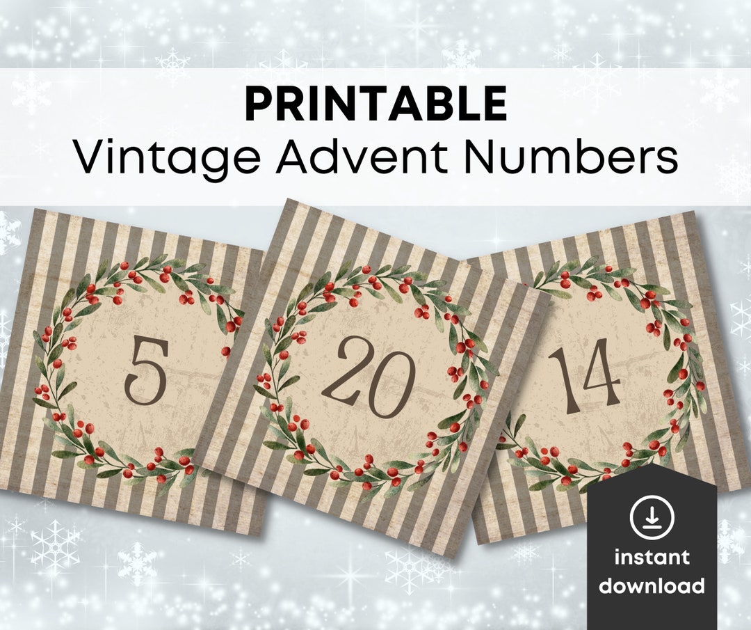 Advent Calendar, Christmas Numbers, December Daily, Countdown, Advent ...