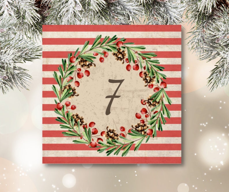 4 Styles Advent Calendar, Christmas Numbers, December Daily, Countdown ...
