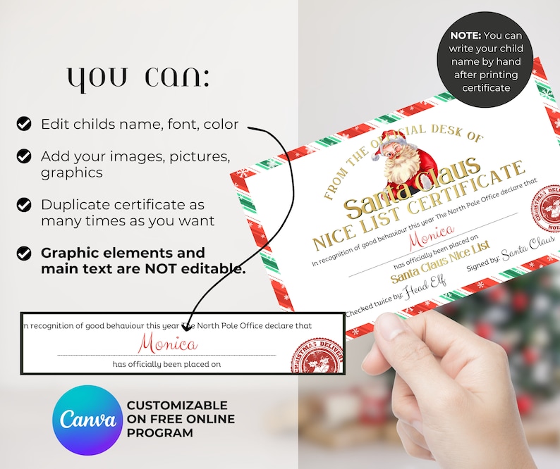 Instant Download Editable Nice List Certificate, Official Letter From ...