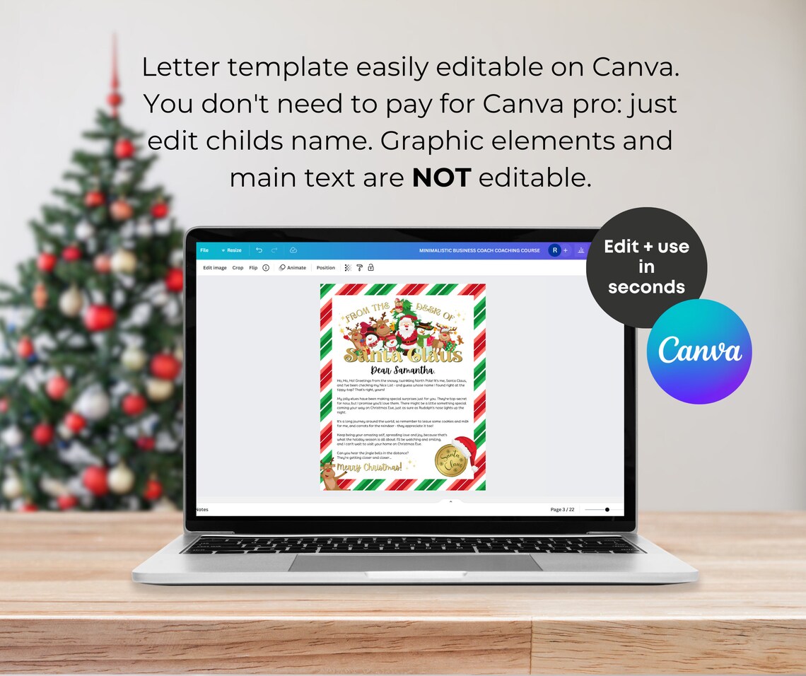 Instant Download Editable Santa Letter, Official Letter From Santa ...