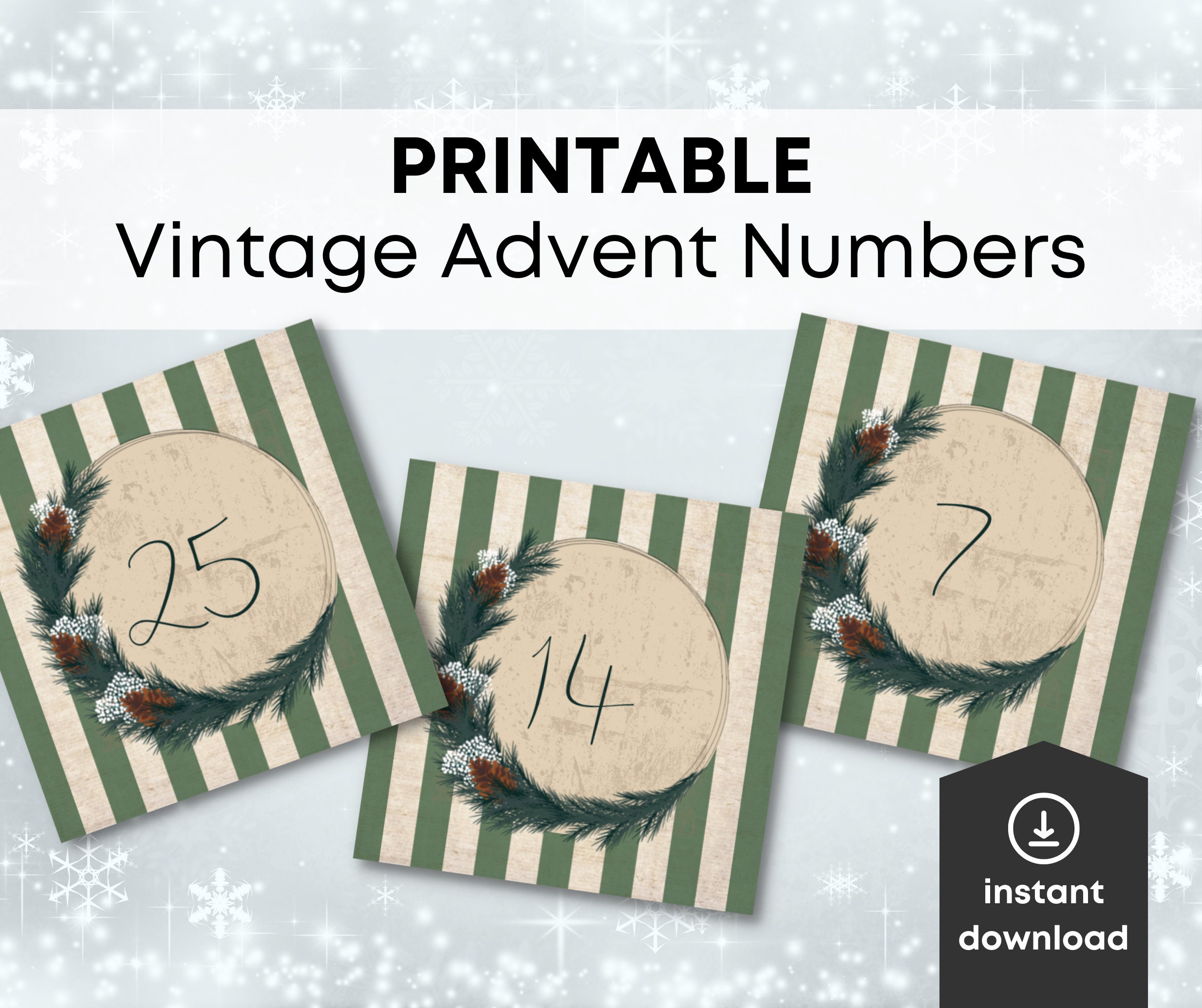 Advent Calendar, Christmas Numbers, December Daily, Countdown, Advent ...