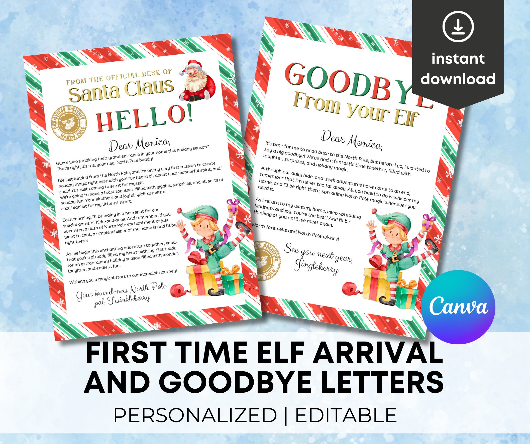 Editable First Time Elf Arrival Letter, Downloadable Elf Letter, Elf ...