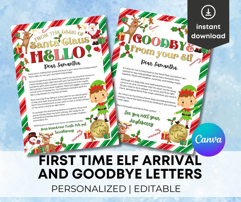 Editable First Time Elf Arrival Letter Downloadable Elf - Etsy
