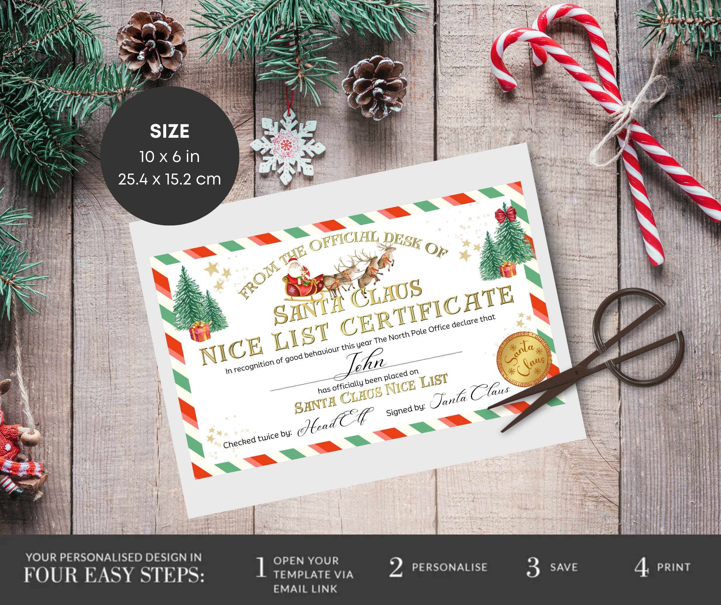Instant Download Editable Nice List Certificate, Official Letter From ...