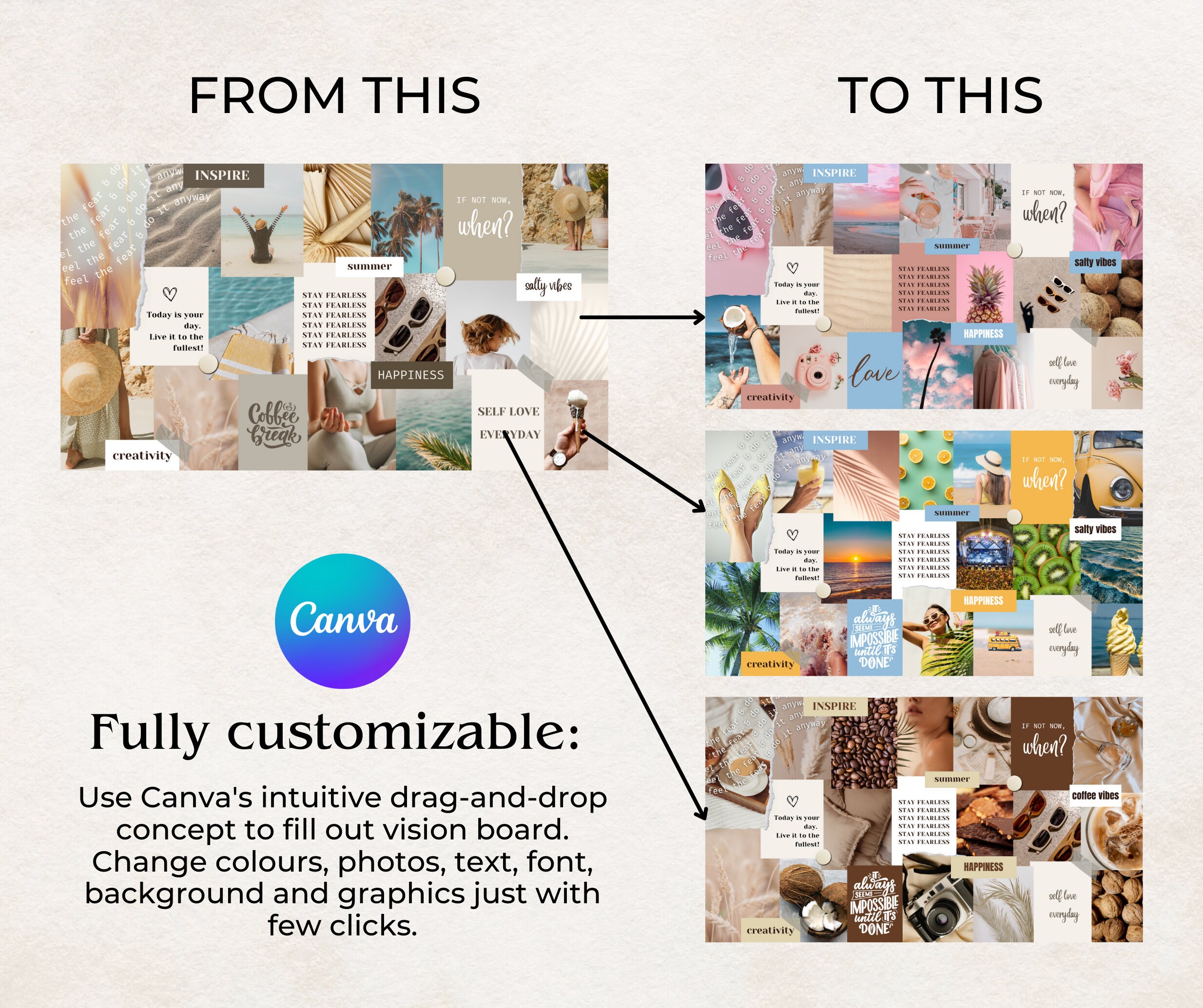 2023 Vision Board, 2023 Goals Board, Dream Board Template, Manifesting ...