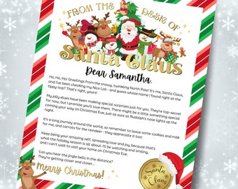 Instant Download Editable Santa Letter, Official Letter From Santa ...