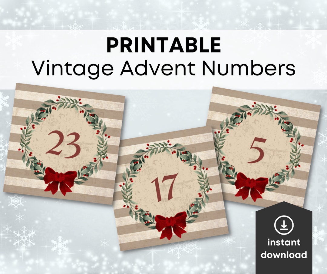 Advent Calendar, Christmas Numbers, December Daily, Countdown, Advent ...