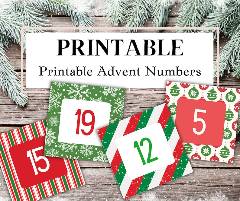 Advent Calendar Printable, Junk Journal, Advent, Christmas Numbers ...