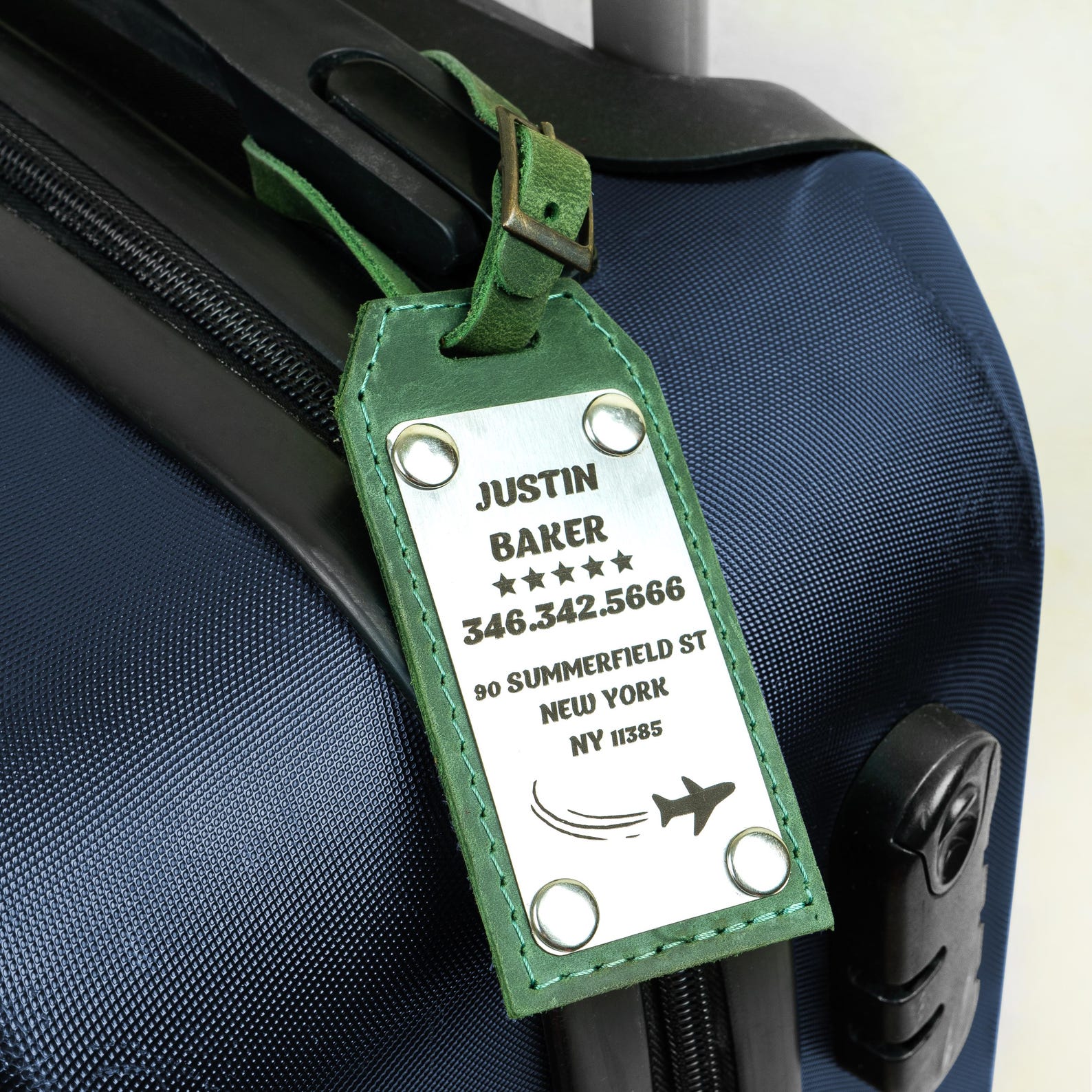 Custom 2-side Engraving Tags, Personalized Luggage Leather Tags ...