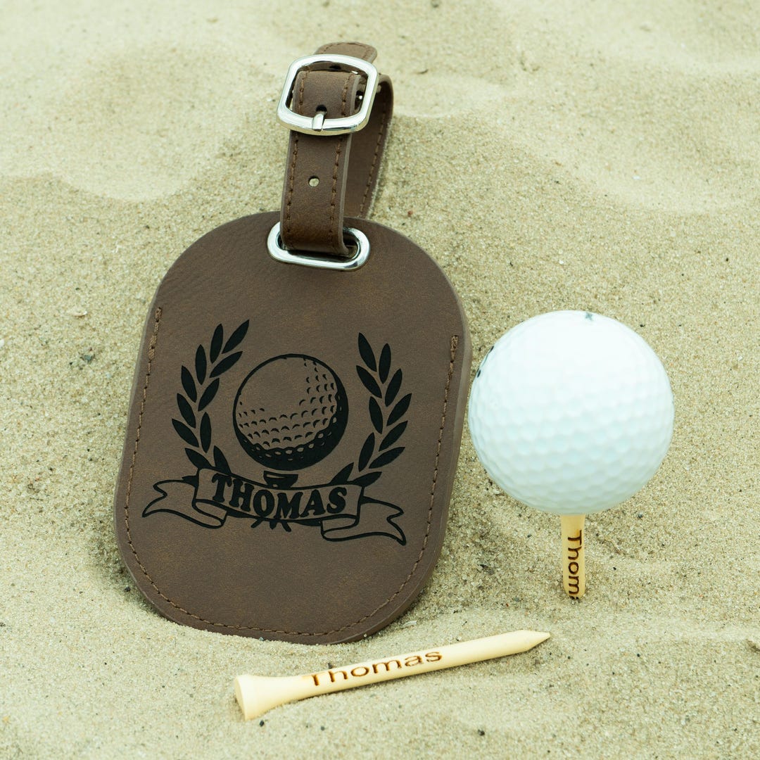 Custom Golf Bag Tag Leather, Personalized Golf Tees Holder, 3rd ...