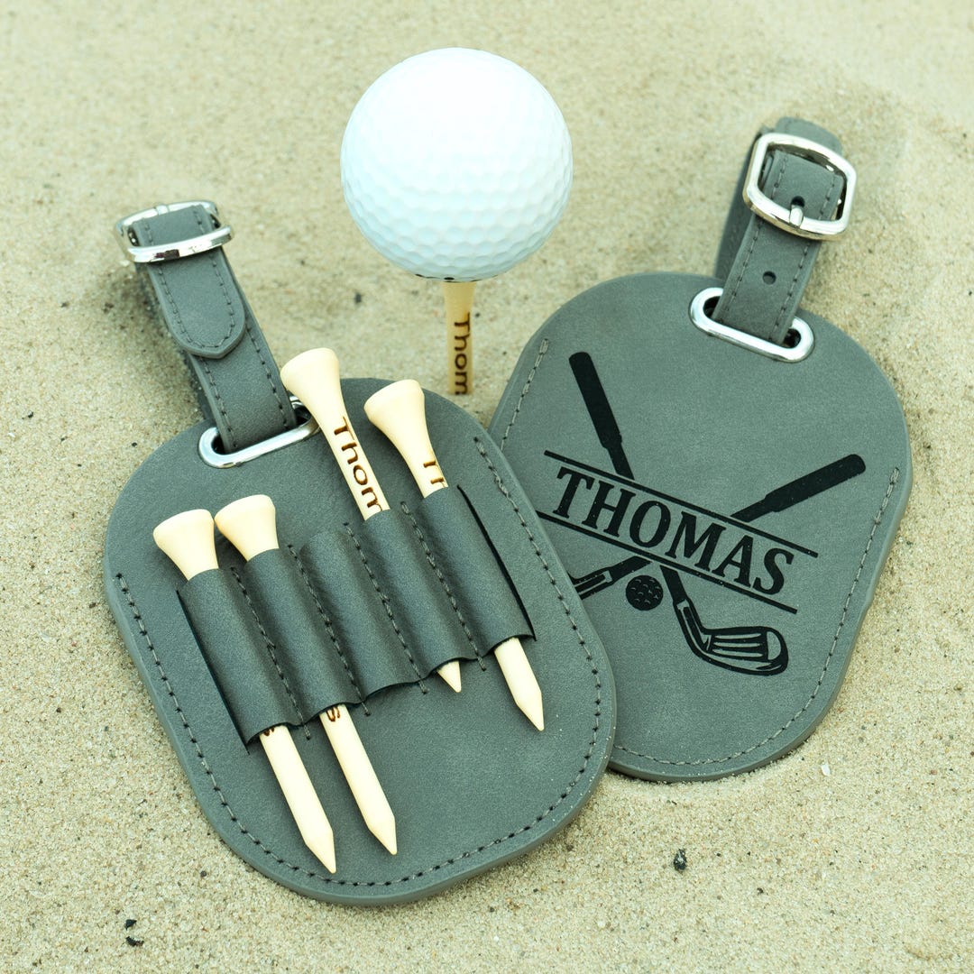 Custom Engraved Golf Bag Tag With Personalized Golf Tees, Unique Sports ...