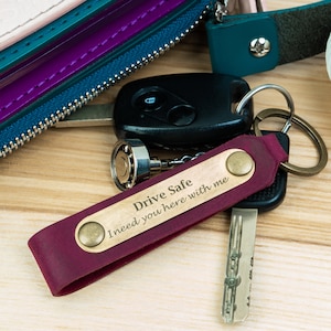 Personalized Leather Key Ring, Friendship Keychain, Leather Tags ...