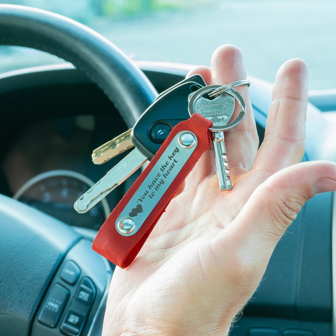 Personalized Leather Key Ring, Friendship Keychain, Leather Tags ...