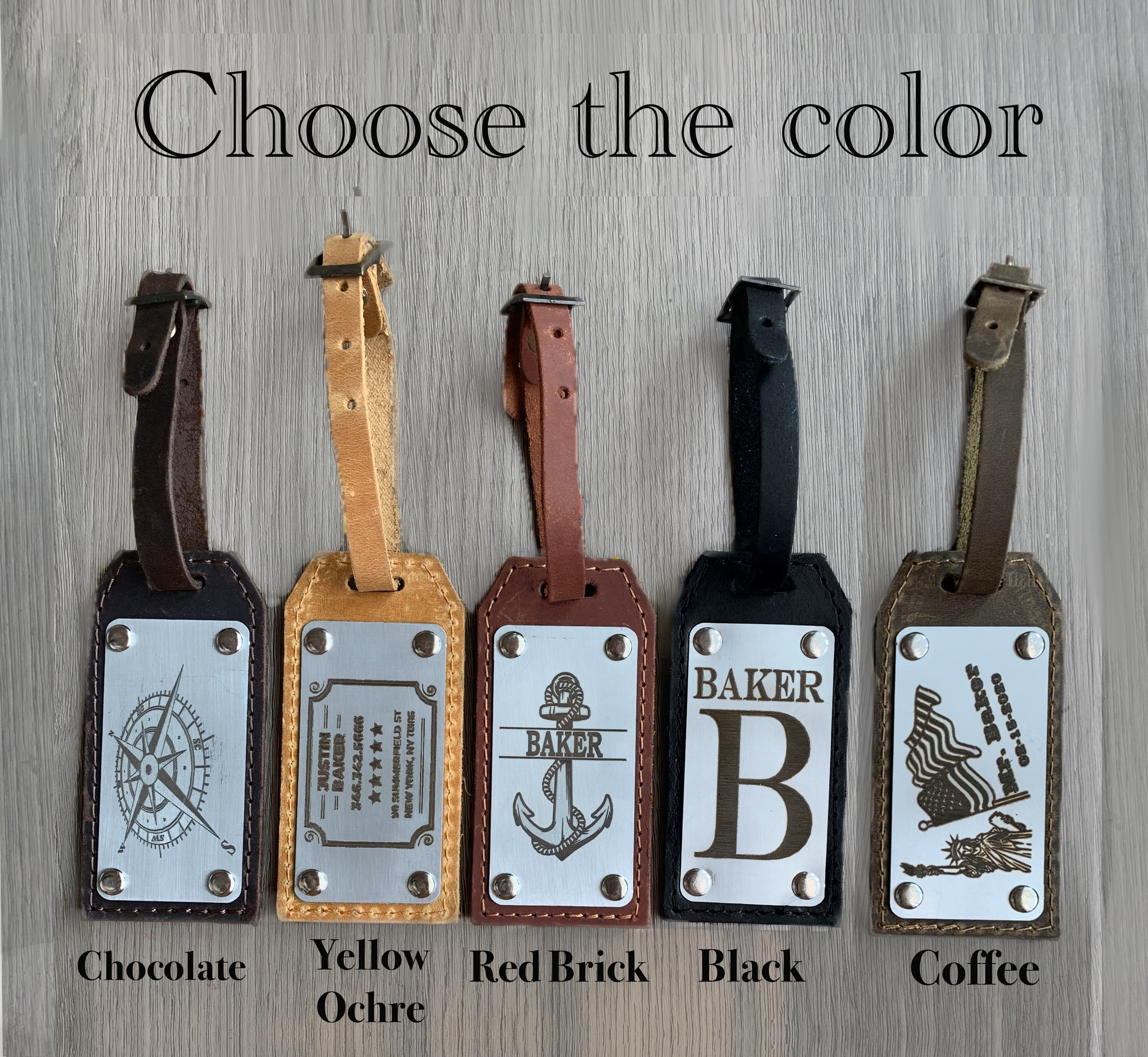 Personalized Leather Luggage Tags, Engraved Suitcase Labels, Mr and Mrs ...