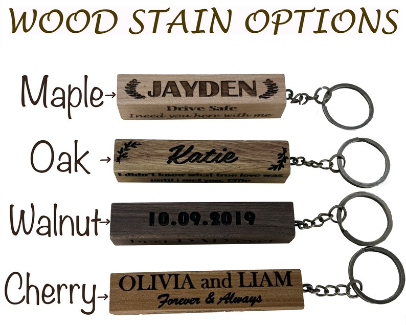 Personalized Wood Bar Key Chain, Engraved Wooden Keychain for Dad, Wood ...