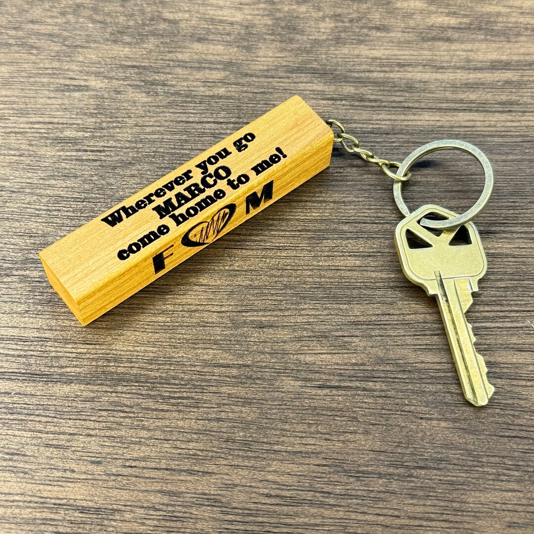 Engraved Wooden Key Chain With Logo, Customized Corporate Gifts, Wood ...