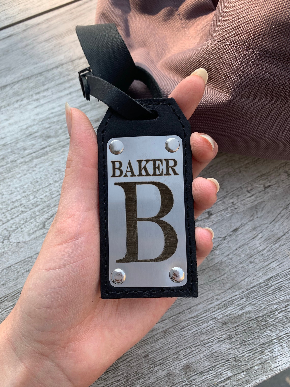 Custom 2 Side Leather Personalized Travel Bag Leather Tags, Engraved ...