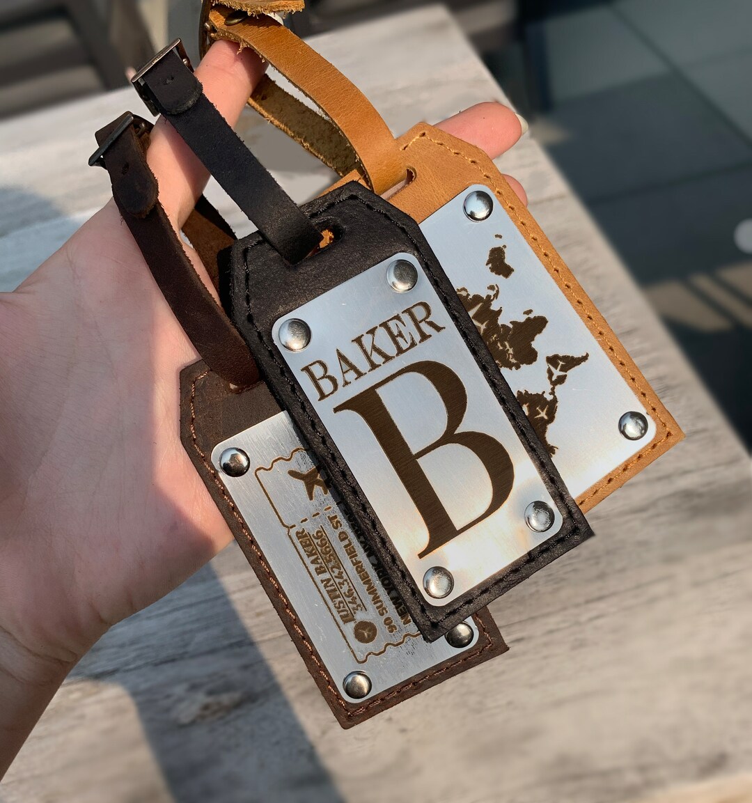 Personalized Leather Luggage Tags, Engraved Suitcase Labels, Mr and Mrs ...