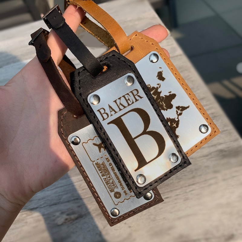 Leather Luggage Tag - Etsy