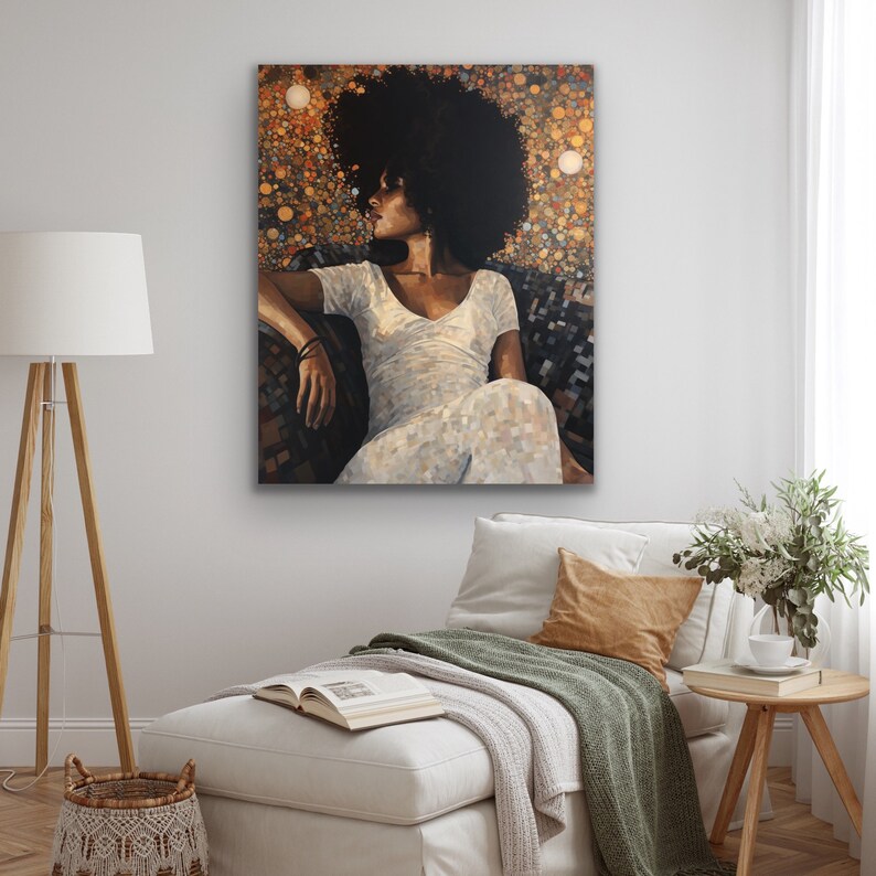 On My Mama Stretched Canvas Print Wall Art Black Woman Wall Art African American Art Black Art ...