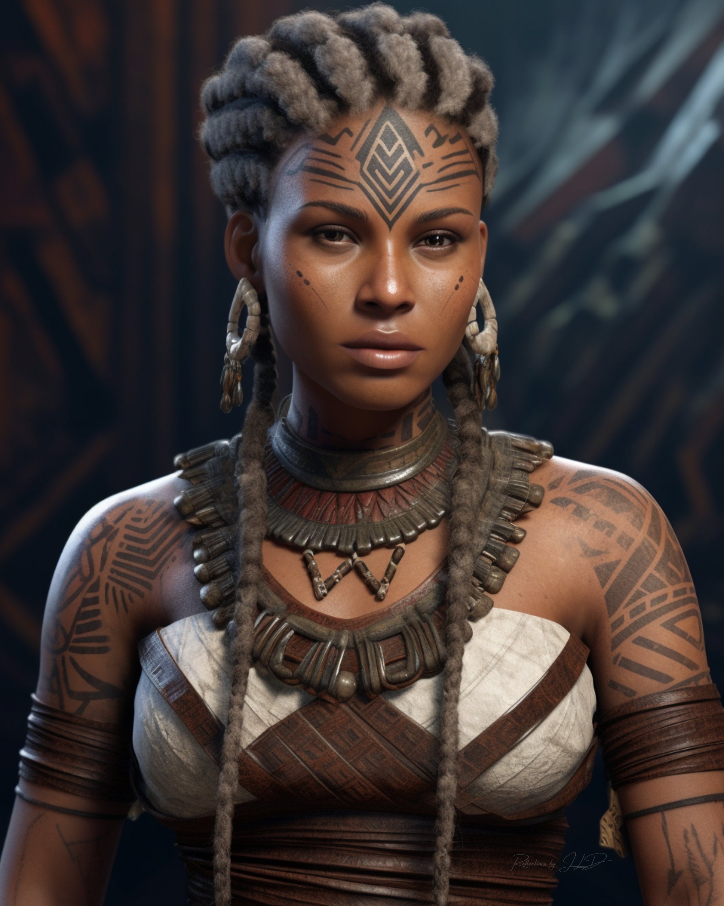 Black African Tribal Warrior Princess | Digital Download - 5 Pack - Etsy