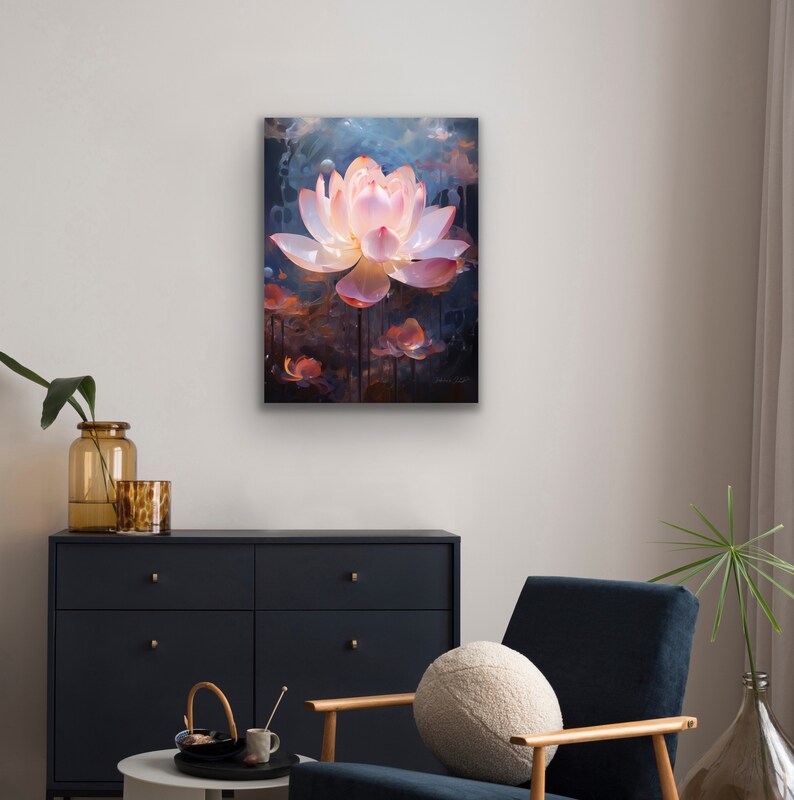 Lotus Flower Pink Wall Art | Canvas Print - Etsy